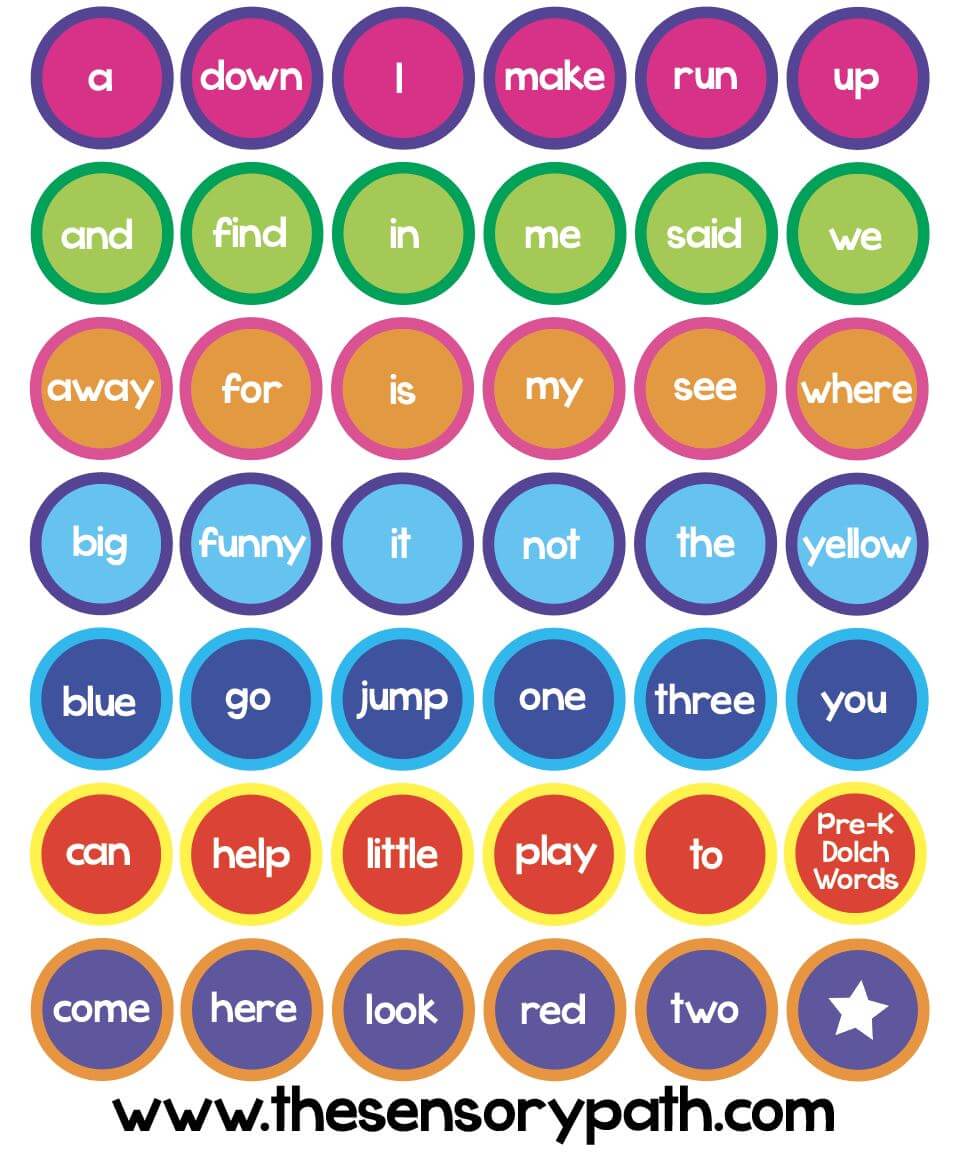 41 Pre Kindergarten Sight Words Top Blog With Educational Games